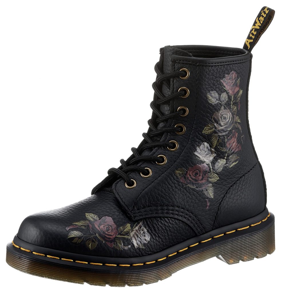 Dr. Martens 1460 BLACK 32070001 DECAYED ROSES CLASSIC TUMBLED NAPPA ...